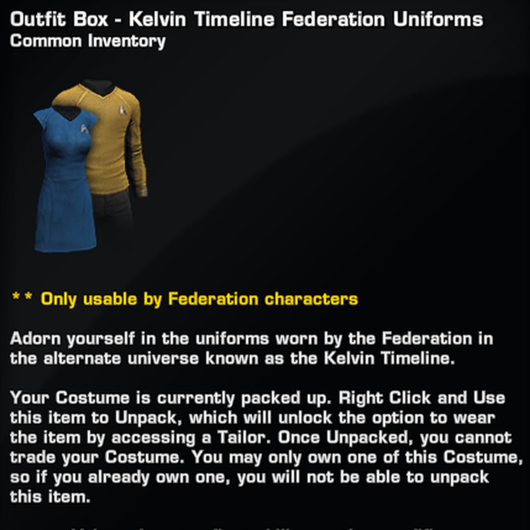 Kelvin Timeline Federation Uniforms - MMOGold